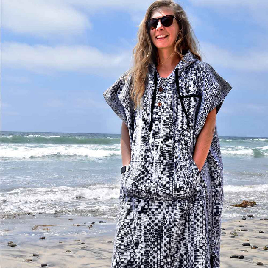 Surf Poncho Changing Robe | Cotton Adult Hooded Towel, Changing Poncho ...